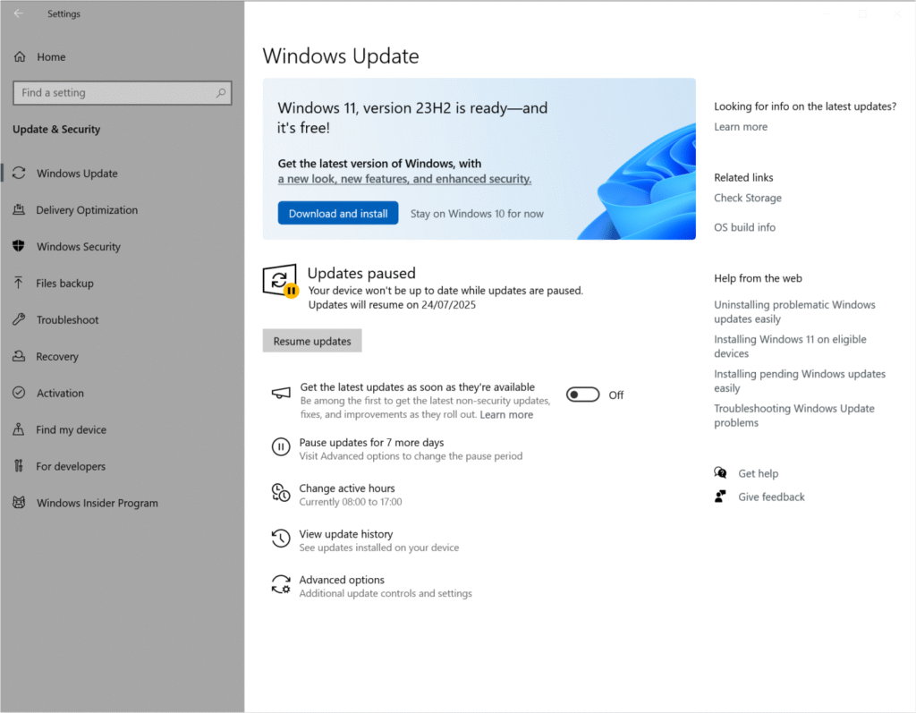 Windows 10 to Windows 11 upgrade - Forscope